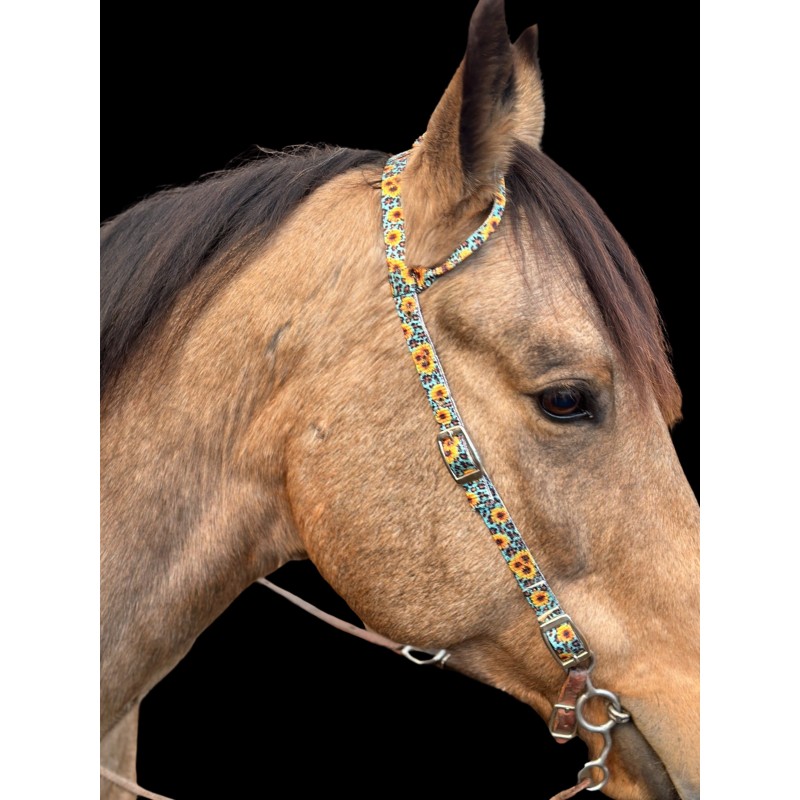 Nylon One Ear Headstall: Wild Sunflower