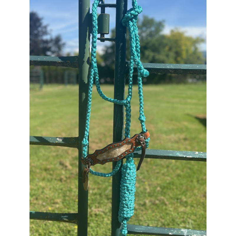Braided Rope Halter - Cow Puncher Teal